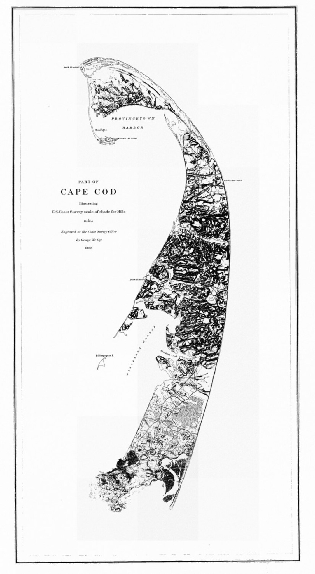 Cape Cod Map 1863 (outer Cape) - Nautical Chart Print - Etsy