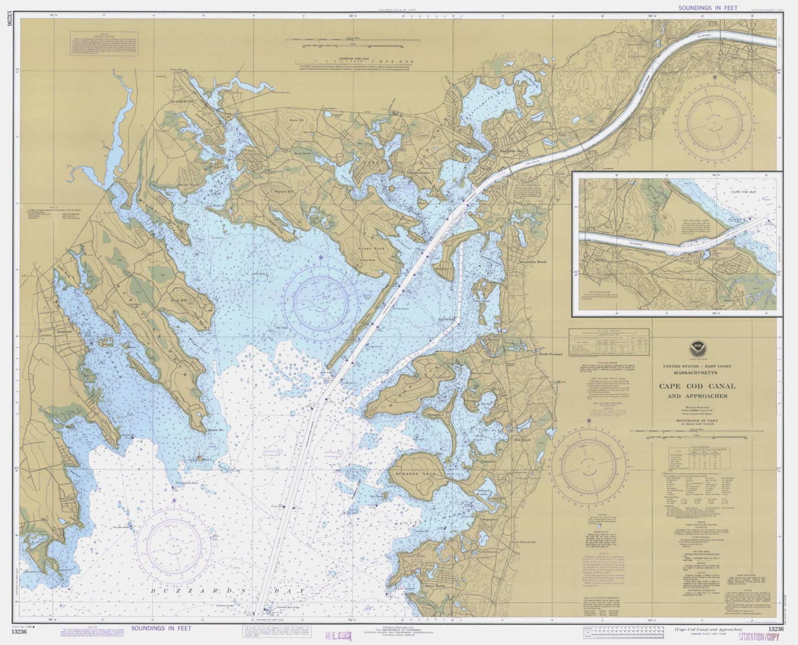 Cape Cod Canal Map 1984 Nautical Chart Print - Etsy