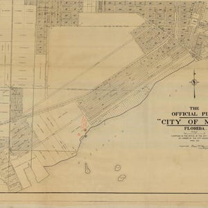 Miami City Map 1918 - Nautical Chart Print - Etsy