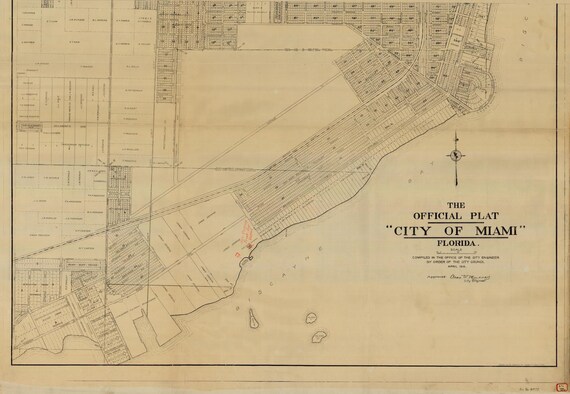 Miami City Map 1918 Nautical Chart Print | Etsy