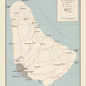 Barbados Map - Nautical Chart Print - Etsy