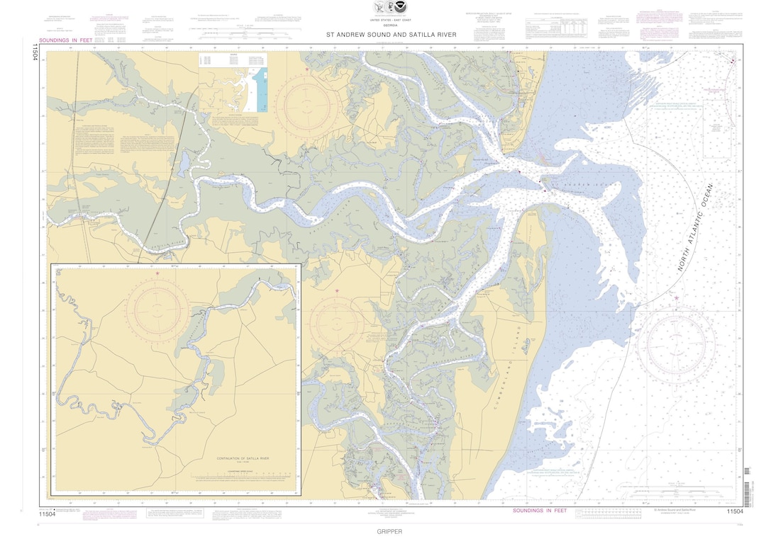 St. Andrew Sound and Satilla River Map 2007 - Nautical Chart Print - Etsy