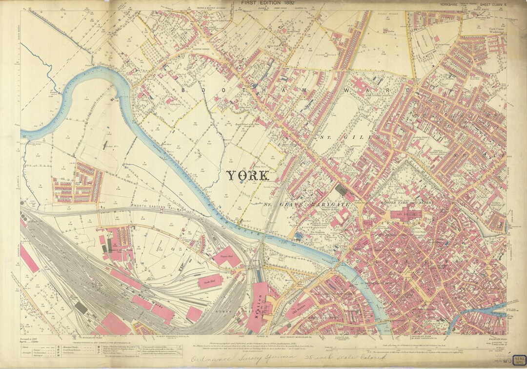 York England Map 1892 - Etsy