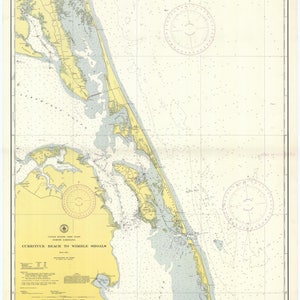 Currituck Beach to Wimble Shoals Map 1942 - Nautical Chart Print - Etsy