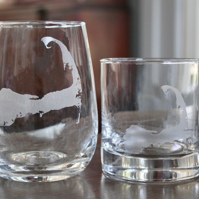 Cape Cod Engraved Glasses - Etsy