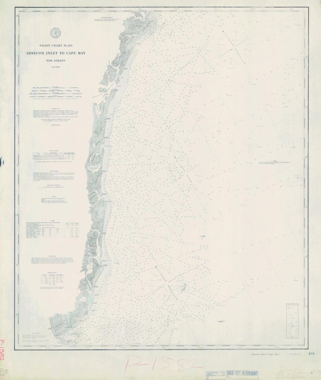 Absecon Inlet Map to Cape May 1878 - Nautical Chart Print - Etsy