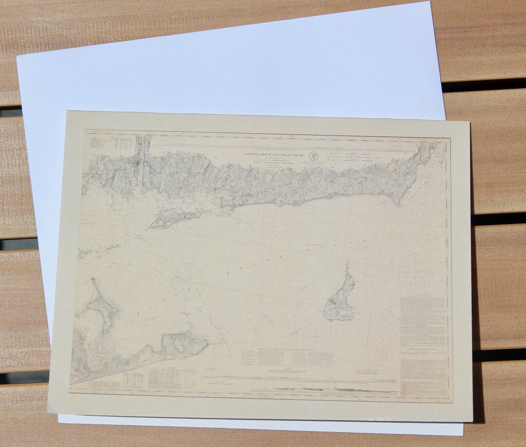 Montauk to Block Island Map Notecards 1878 4.25x5.5 - Etsy