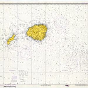 Oahu to Niihau Map 1972 - Nautical Chart Print - Etsy