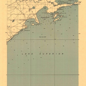 Grand Portage Topographic Map - 1919 - Nautical Chart Print - Etsy