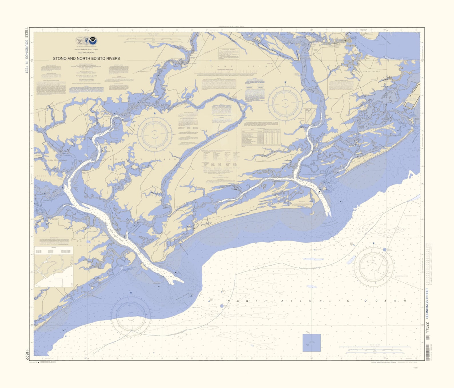 Stono River & North Edisto River - South Carolina Nautical Map 2010 ...