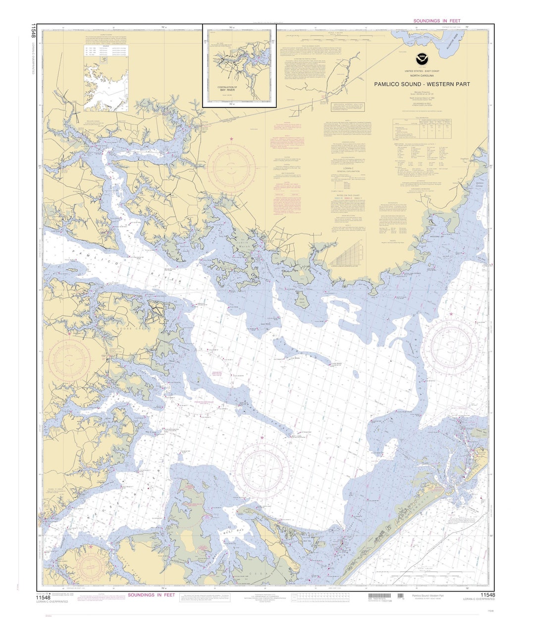 Pamlico Sound Map (western Part) 2005 - Nautical Chart Print - Etsy