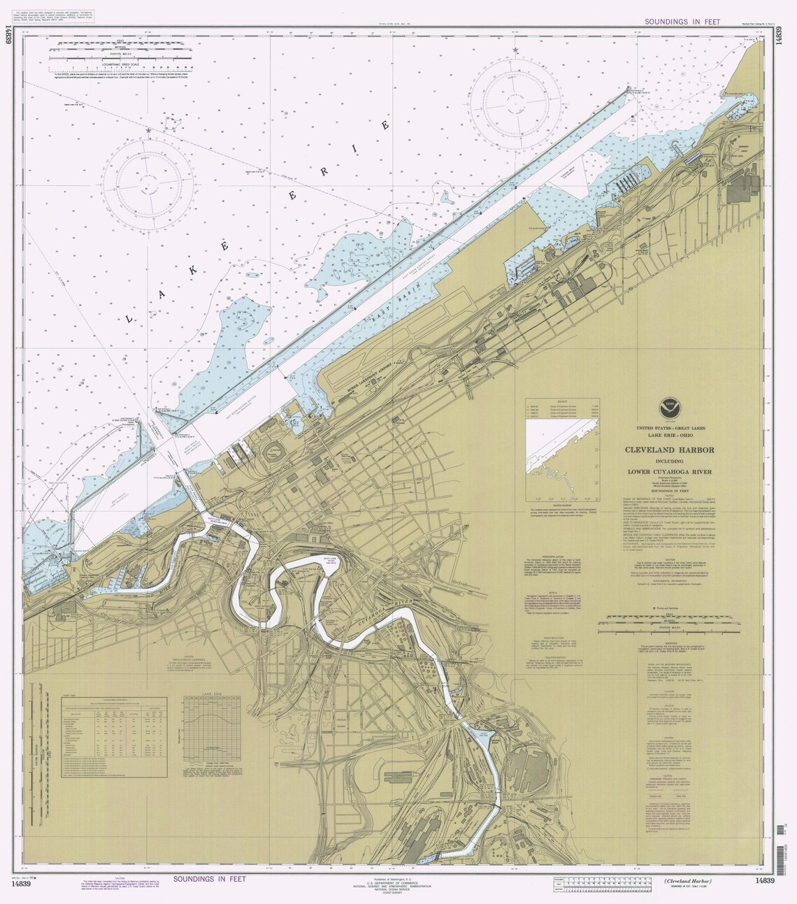 Cleveland Harbor Map 1995 Nautical Chart Print - Etsy