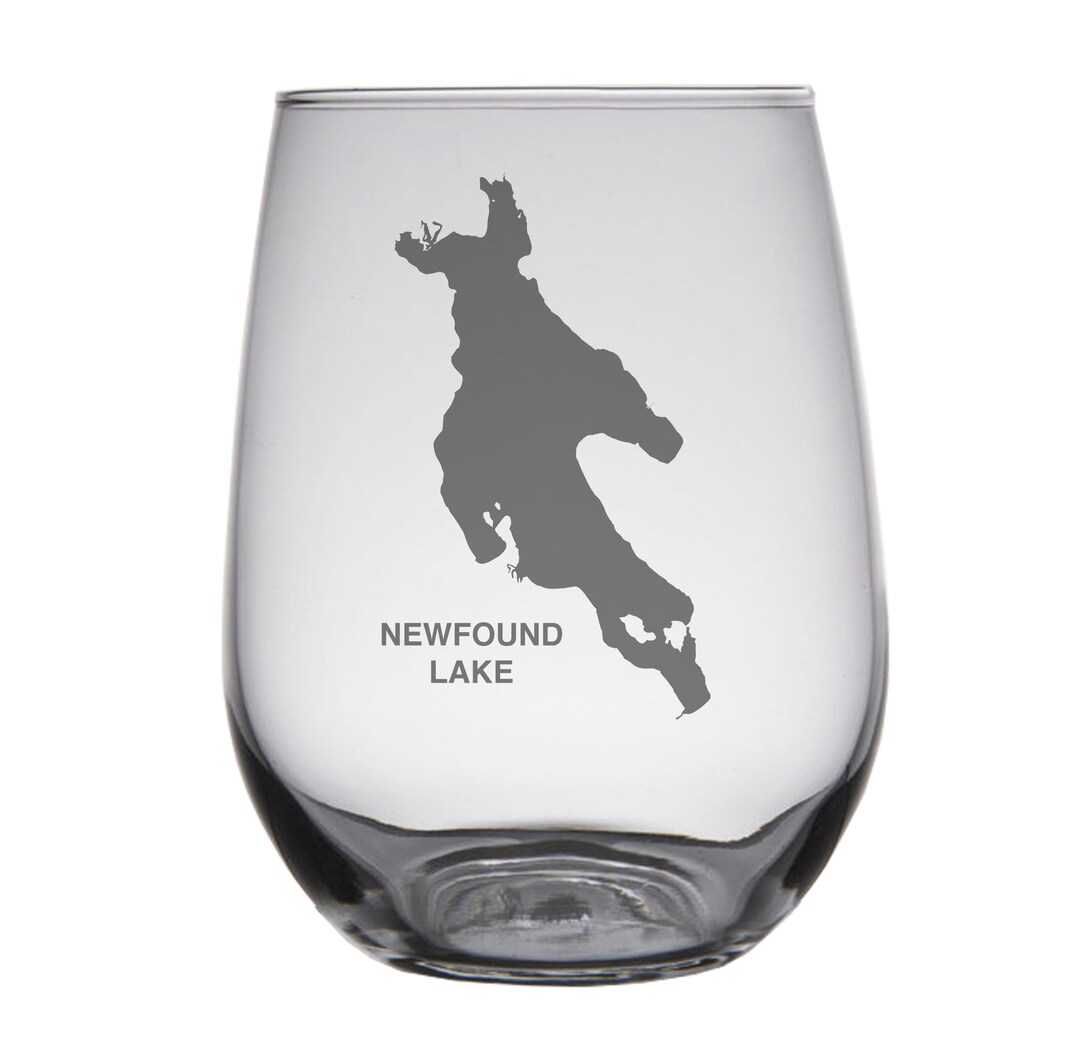Newfound Lake Map - New Hampshire - Engraved Glasses - Etsy