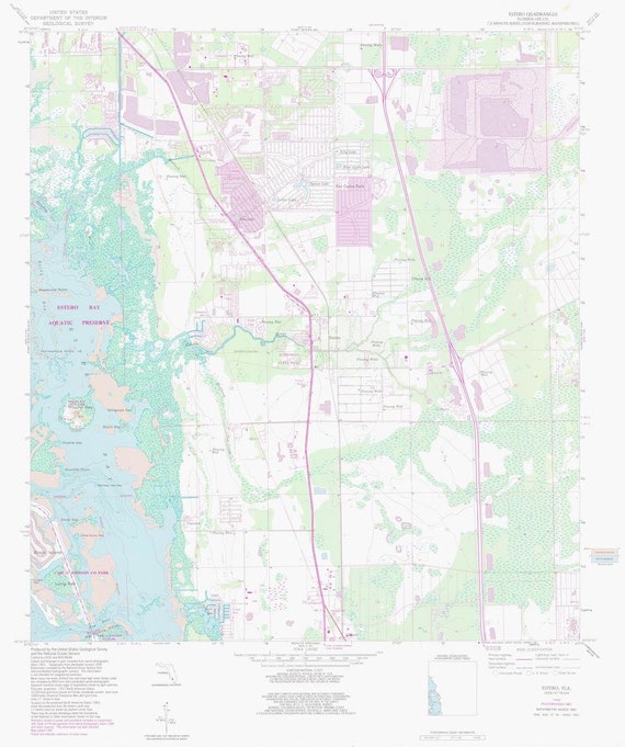 Estero FL Map 1987 Nautical Chart Print | Etsy