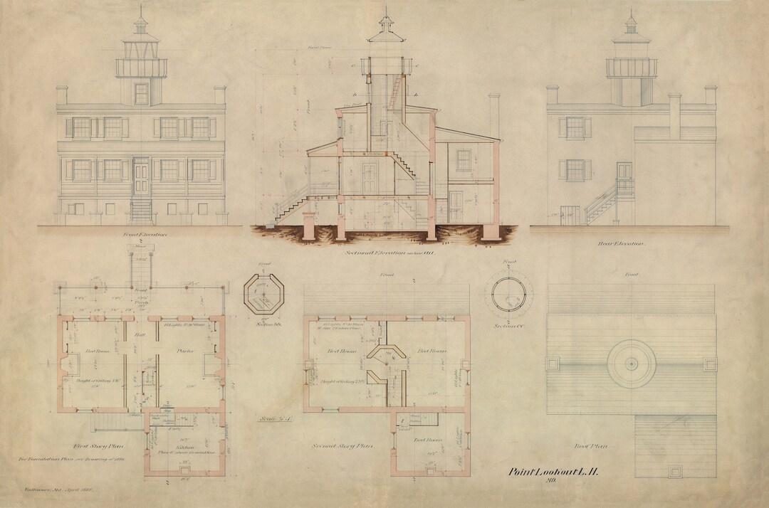 Point Lookout Lighthouse (MD) - 1888 - Etsy