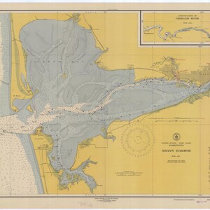 Gray's Harbor Washington Historical Map 1948 - Nautical Chart Print - Etsy
