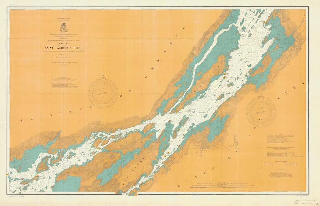 St Lawrence River Chart #5 - 1904 - Nautical Chart Print - Etsy