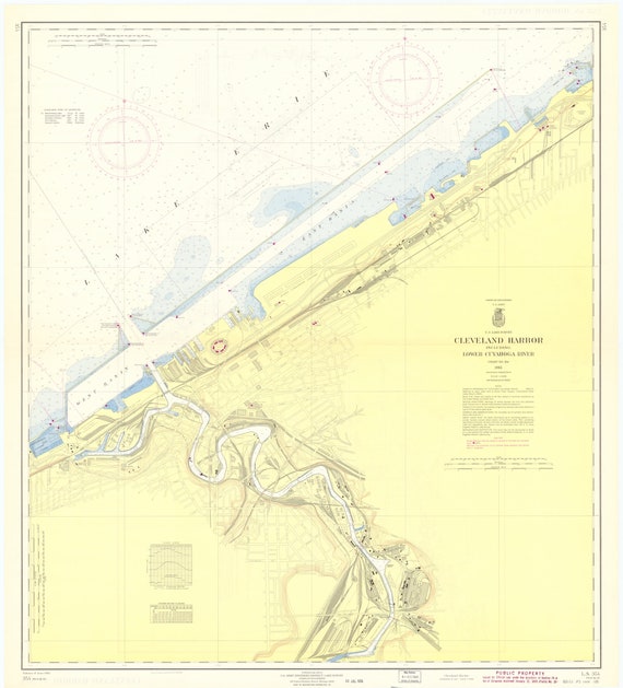 Cleveland Harbor Map 1965 Nautical Chart Print - Etsy