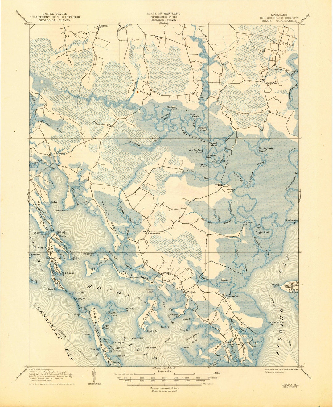 Crapo, Maryland Map 1905 - Nautical Chart Print - Etsy