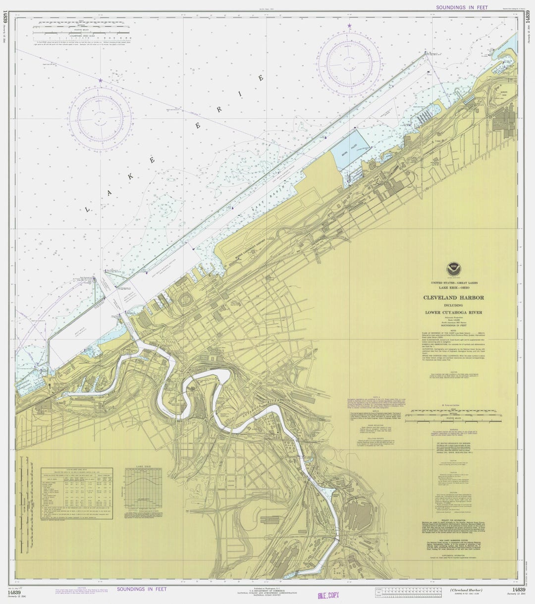 Cleveland Harbor Map 1977 - Nautical Chart Print - Etsy