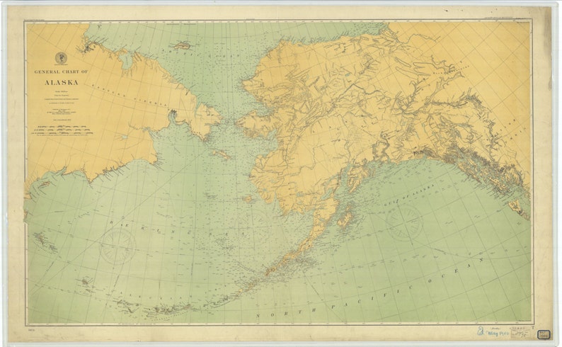 Alaska & USSR Historical Map 1900 Nautical Chart Print - Etsy