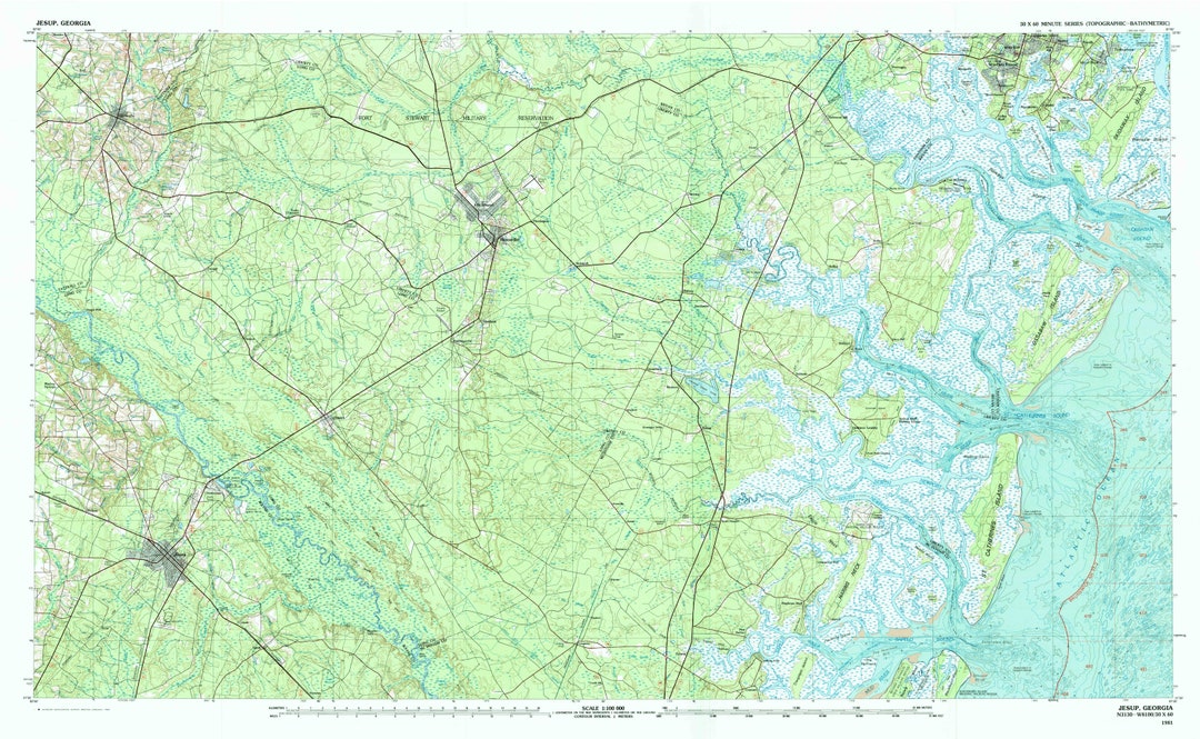 Jessup, Georgia Map 1981 - Etsy