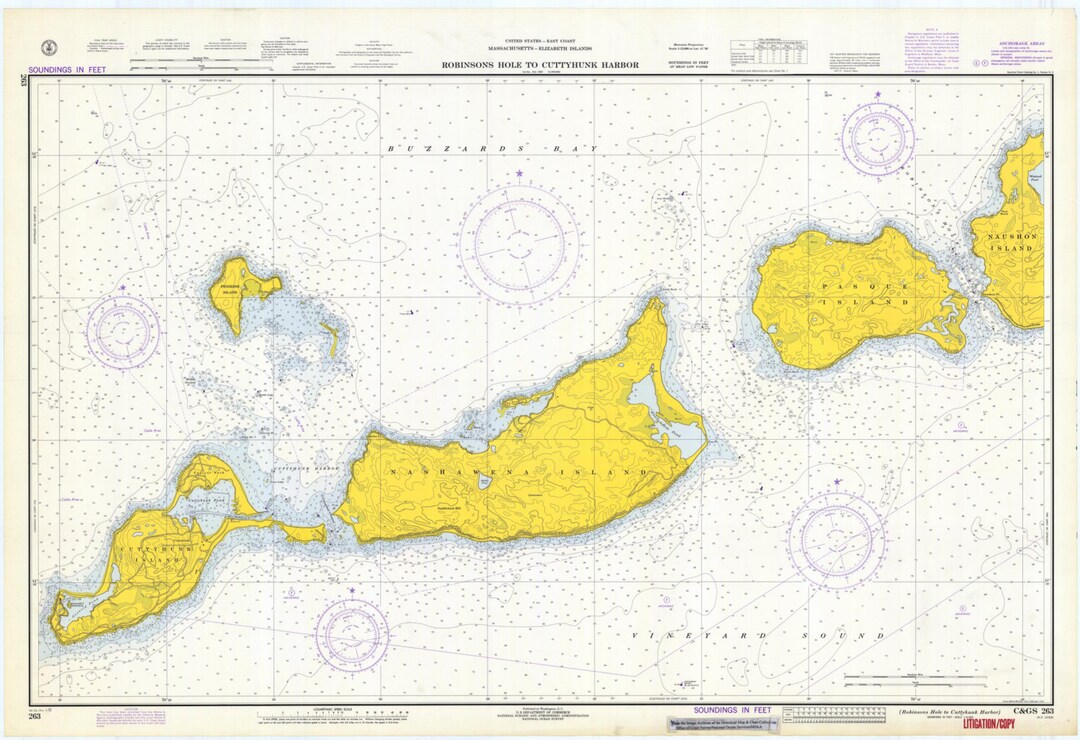 Cuttyhunk to Robinson's Hole Map 1973 - Nautical Chart Print - Etsy