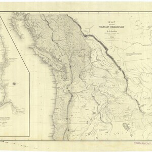 Oregon Territory Map 1841 - Nautical Chart Print - Etsy