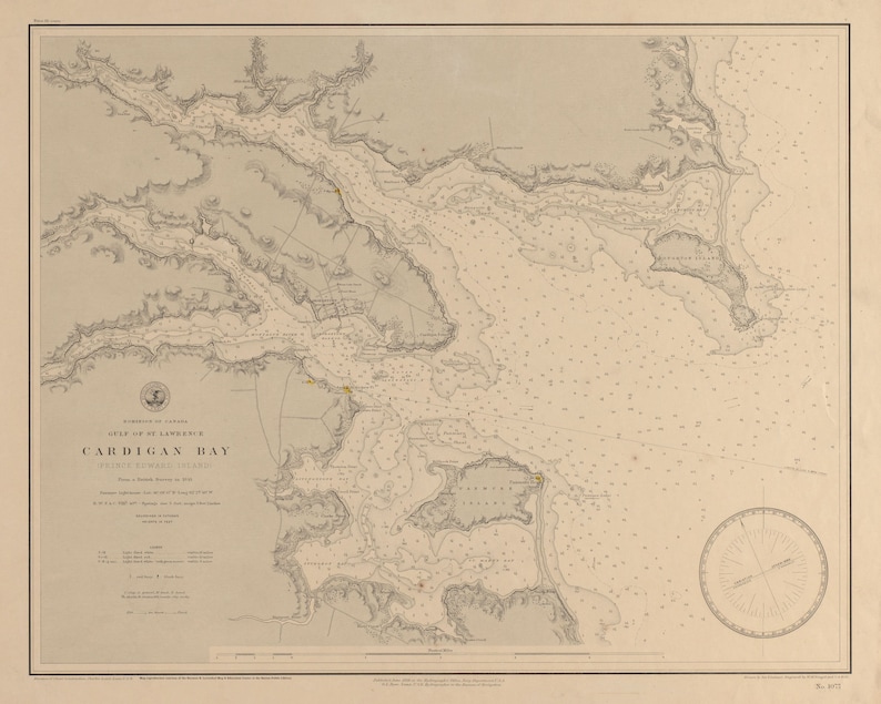 Cardigan Bay - Prince Edward Island Map - 1844 - Etsy
