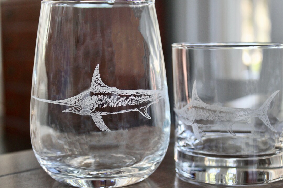 Swordfish Engraved Glasses - Etsy