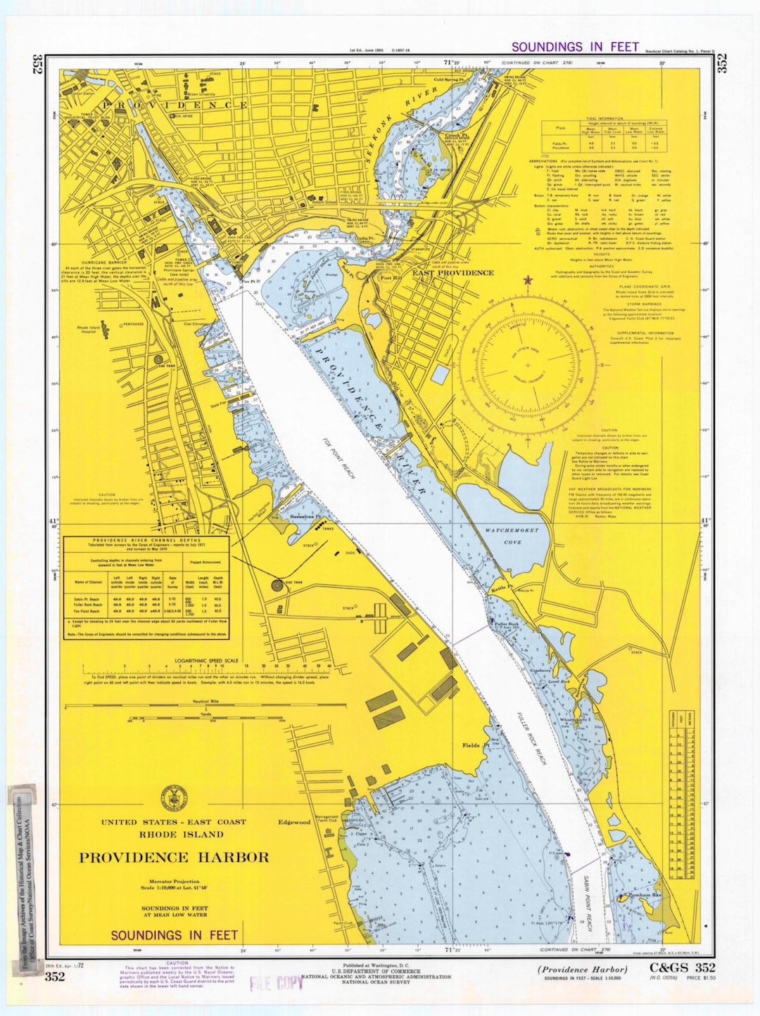 Providence Harbor Map 1972 - Nautical Chart Print - Etsy