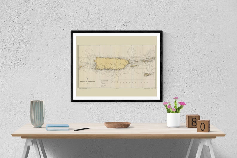 Puerto Rico Map 1931 Nautical Chart Print - Etsy