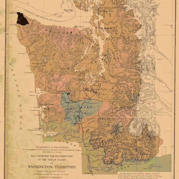 Native American Map of Pacific Northwest - Etsy Canada