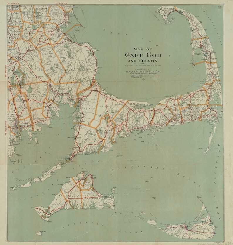 Cape Cod & Islands Vicinity Map Nautical Chart Print - Etsy
