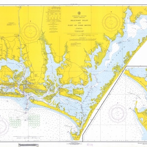Beaufort Inlet and Core Sound North Carolina Map 1968 - Nautical Chart ...