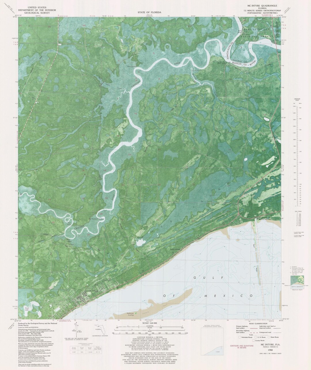 Mcintyre, FL Map 1982 - Nautical Chart Print - Etsy