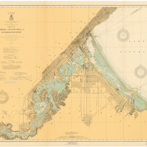 Duluth Map - Superior Harbor Historical Chart 1919 - Nautical Chart ...
