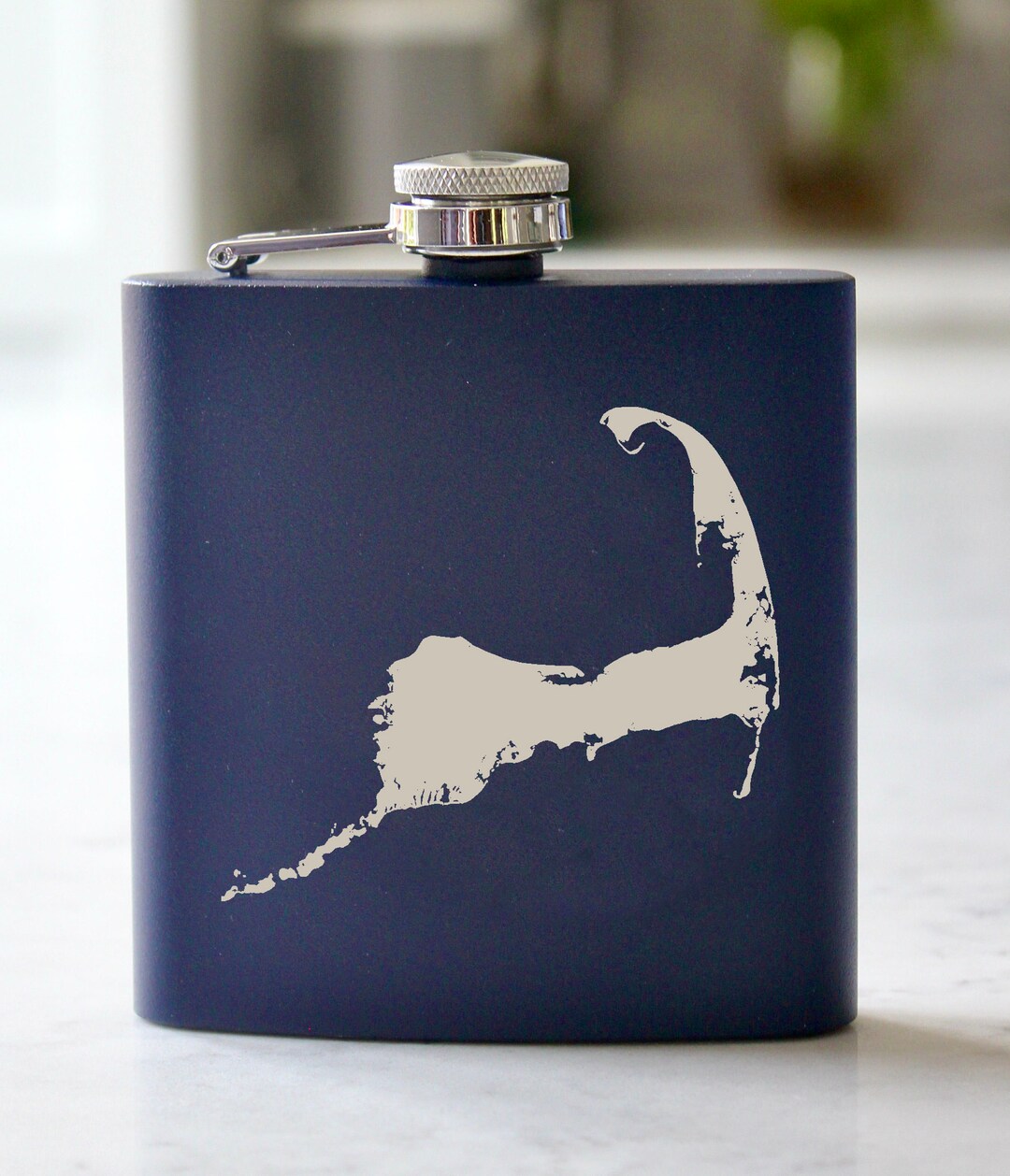 Cape Cod Engraved Stainless Steel Flask - 6 Oz - Etsy