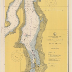 Olympia Harbor and Budd Inlet 1948 - Nautical Chart Print - Etsy