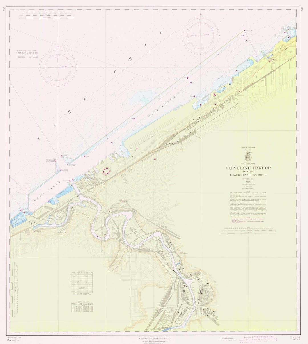 Cleveland Harbor Map 1965 - Nautical Chart Print - Etsy