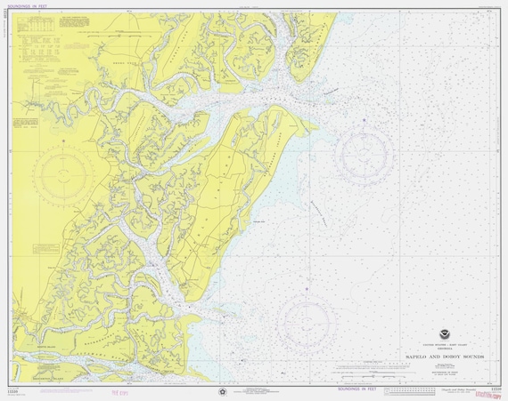 Sapelo Sound and Doboy Sound Georgia Map 1976 Nautical Chart - Etsy