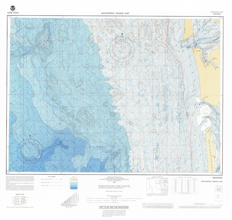 Grays Harbor and Willapa Bay Map 1997 - Nautical Chart Print - Etsy