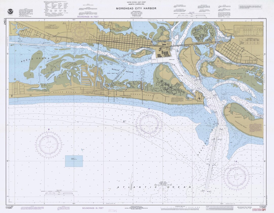 Morehead City Harbor Map 1982 - Nautical Chart Print - Etsy