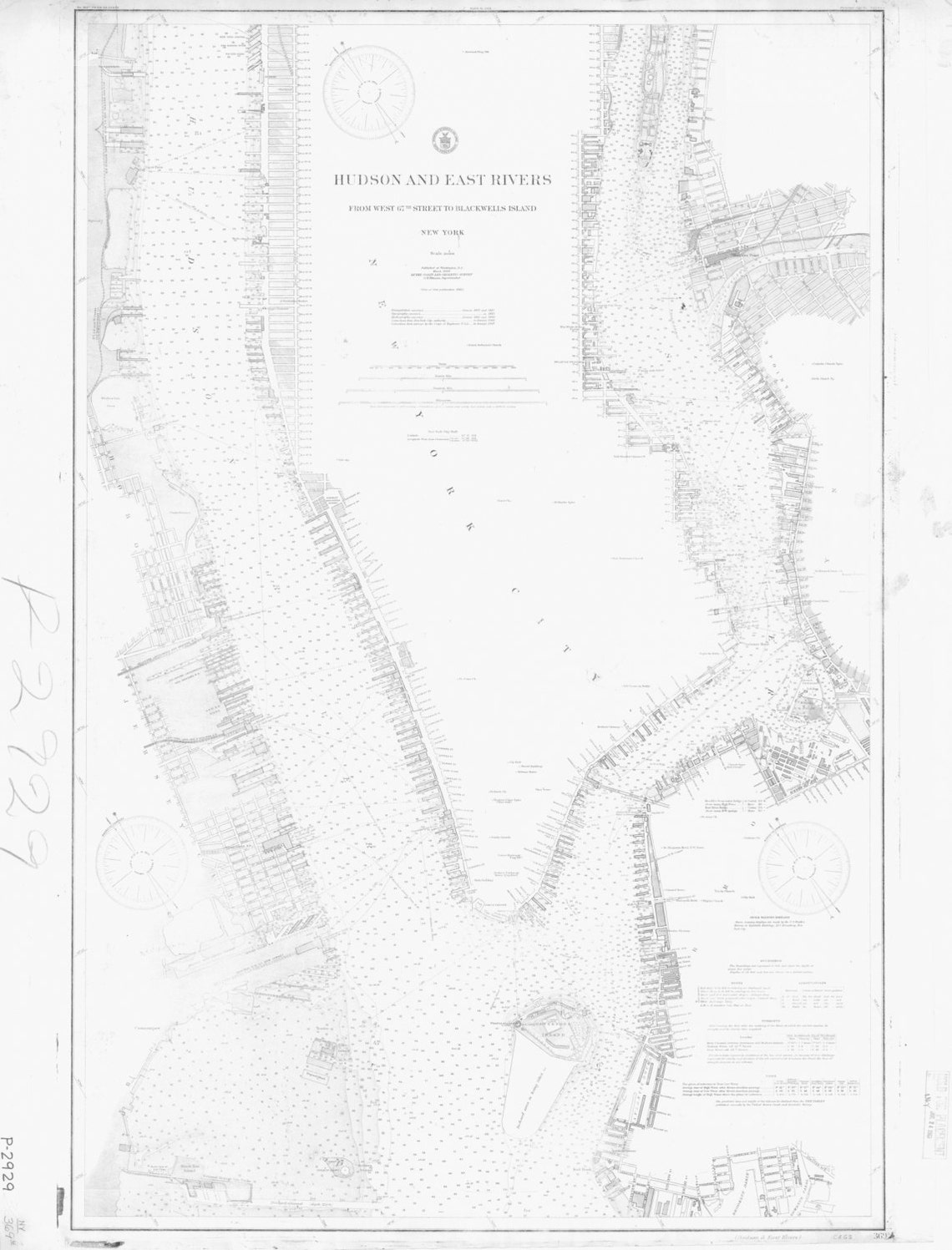 Hudson River and East River Map 1906 - Nautical Chart Print - Etsy