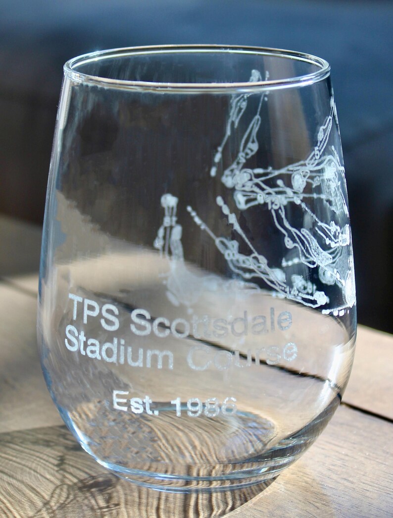 TPC Scottsdale Stadium Course - Laser Engraved Golf Course Map Glasses ...
