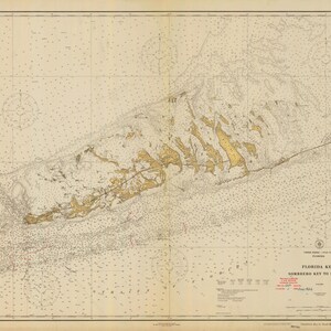 Sombrero Key to Sand Key - Florida Keys - Historical Map 1922 ...