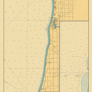 Lake Michigan Map - Lake Macatawa to South Haven 1947 - Nautical Chart ...