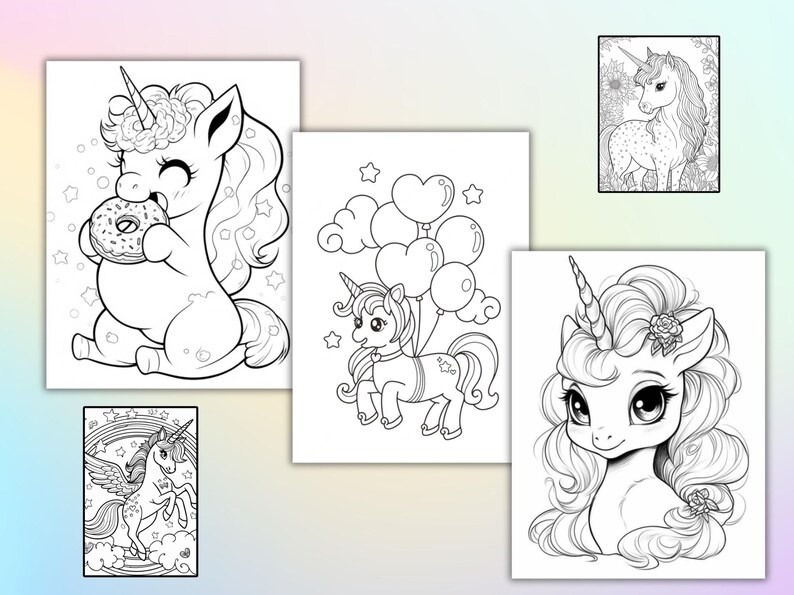 Magical Unicorn Coloring Book for Kids-digital Download, Unicorn ...