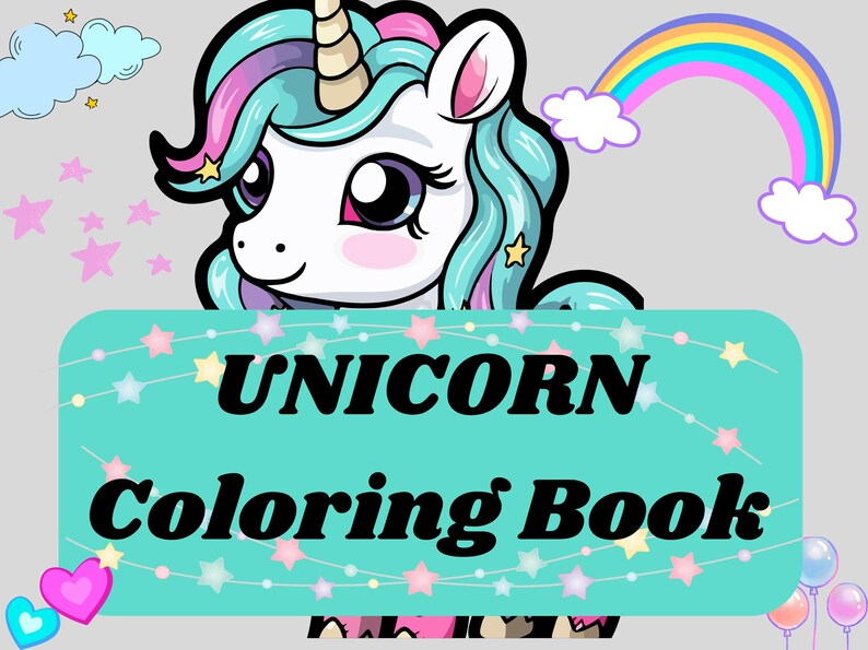 Magical Unicorn Coloring Book for Kids-digital Download, Unicorn ...