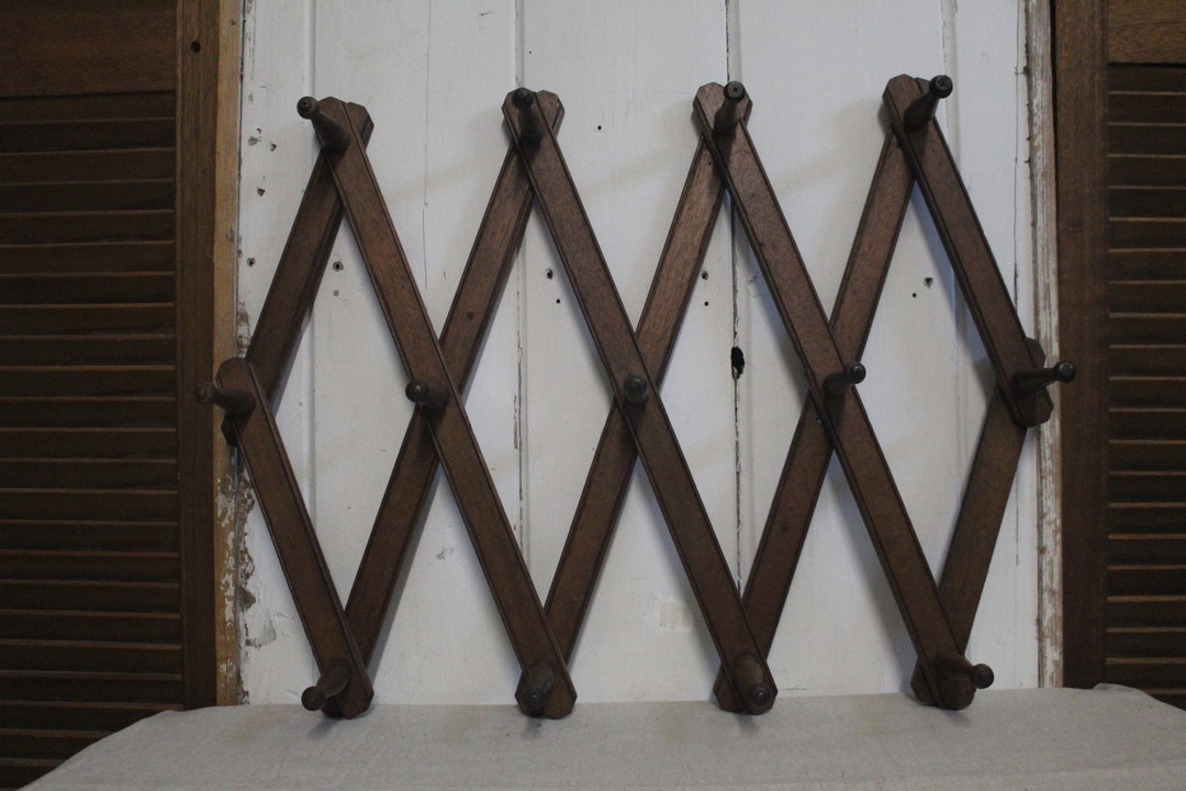 Antique Expandable Accordion Peg Rack - Etsy